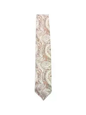 DELL'OGLIO Martin Paisley-Pattern Neck Tie Neutrals
