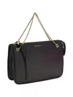Etro Braided-trim Leather Crossbody Bag