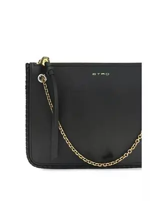 Etro Braided-trim Leather Crossbody Bag