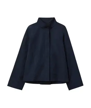 Lafayette 148 New York Calvary Twill Funnel Neck Jacket