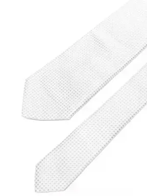 DELL'OGLIO Martin Geometric-pattern Neck Tie - Grey