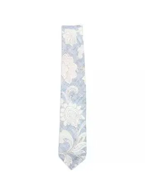 DELL'OGLIO Martin Paisley-Print Tie Blue