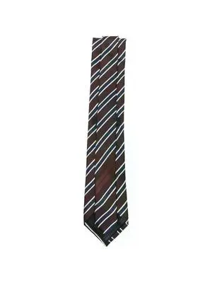 Zegna Diagonal-stripe Neck Tie - Red