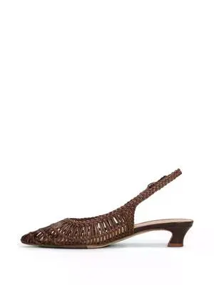 JULIE DEE Woven Slingback Pumps