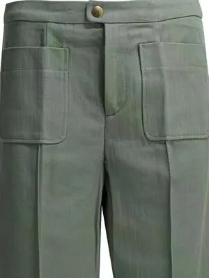 Soeur Harry Patch-pocket Wide-leg Trousers - Green