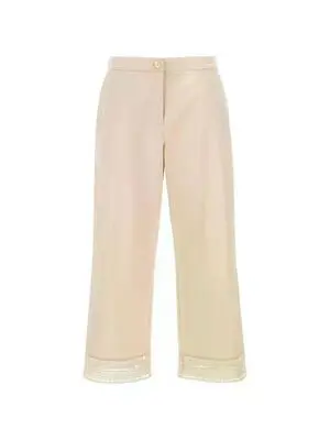 ELENA MIRÒ Straight-leg Trousers With Embroidered Hem