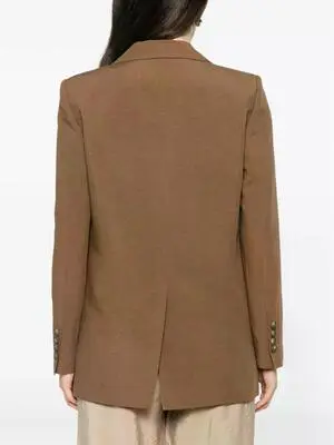 BLANCA VITA Peaked-lapel Double-breasted Blazer - Brown