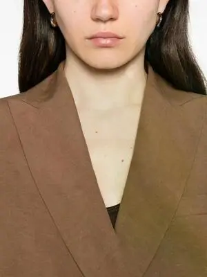 BLANCA VITA Peaked-lapel Double-breasted Blazer - Brown