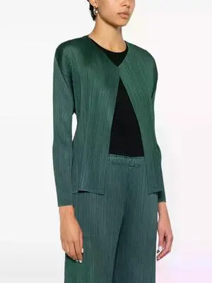 Issey Miyake Pleated Asymmetric Cardigan
