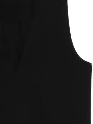 BLANCA VITA Sleeveless V-neck Blouse - Black