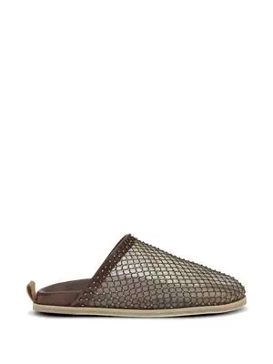 FORTE_FORTE Strass Mesh Sandals - Brown