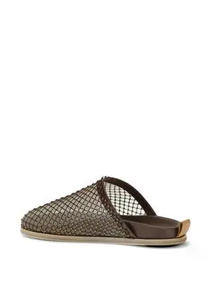 FORTE_FORTE Strass Mesh Sandals - Brown