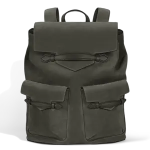 Montblanc Envelope Backpack In Suede Calfskin - Khaki