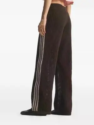 Adidas Crochet-knit Side-stripe Trousers - Brown