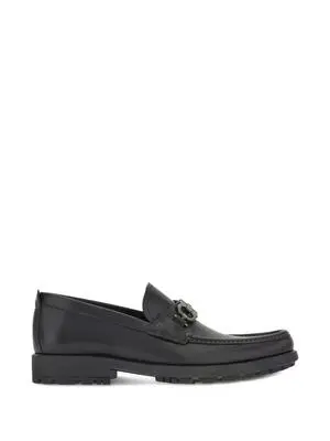 FERRAGAMO Gancini-detail Loafers - Black