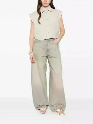 VICOLO Button-up Cropped Gilet