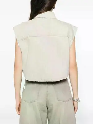 VICOLO Button-up Cropped Gilet