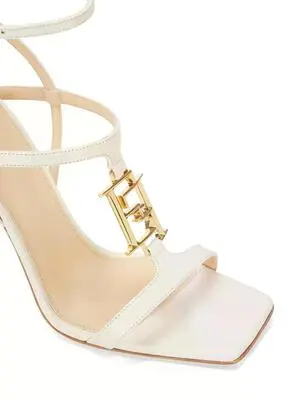 Elisabetta Franchi Leather Stiletto Sandals With Logo Detail