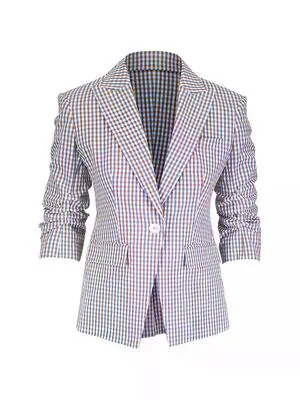 Veronica Beard Gingham-check Blazer - Blue