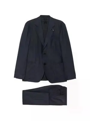 LARDINI Flower-pin Single-breasted Suit - Blue