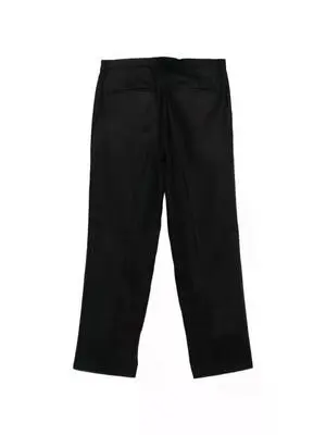 DELL'OGLIO Pressed-crease Straight-leg Trousers - Black