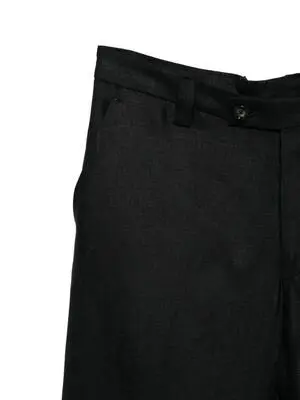 DELL'OGLIO Pressed-crease Straight-leg Trousers - Black
