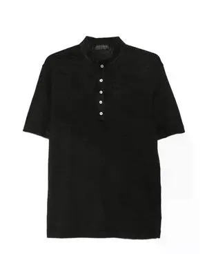 DELL'OGLIO Buttoned Short-sleeve Shirt - Black