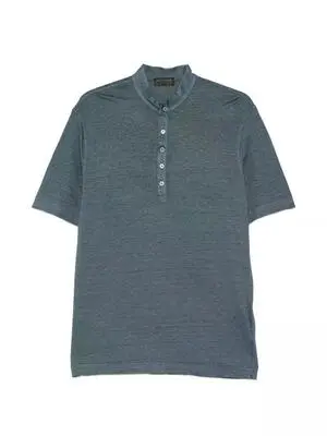 DELL'OGLIO Button-down T-shirt - Blue