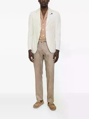 LARDINI Patch-pocket Blazer - Neutrals