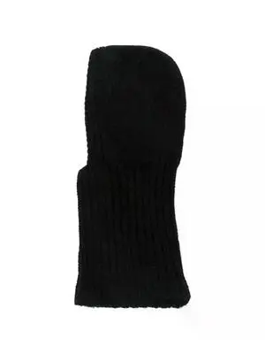 BLANCA VITA Ribbed Knit Balaclava - Black