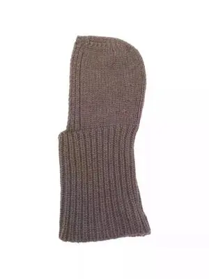 BLANCA VITA Ribbed Knit Balaclava - Brown