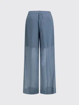 Brunello Cucinelli Wide-leg Cotton Trousers - Blue