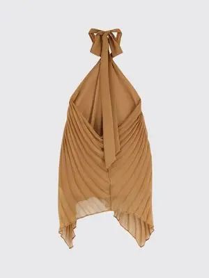 Max Mara Valzer Pleated Top - Brown