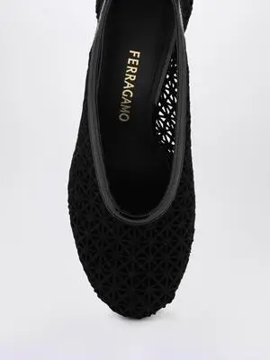FERRAGAMO Macramé Pumps - Black