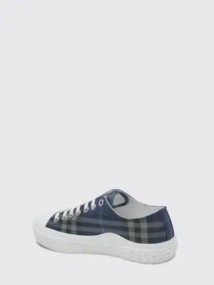 Burberry Checked Cotton Twill Lace-up Sneakers