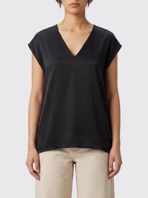 THOM KROM Viscose V-neck Top - Black