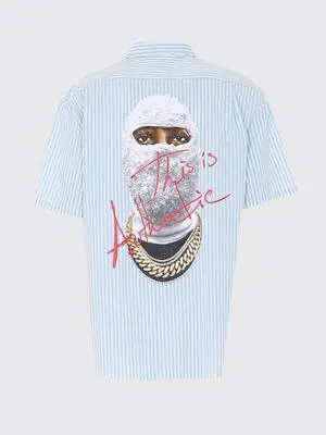 IH NOM UH NIT Striped Cotton Blend Casual Shirt