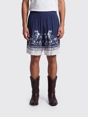 IH NOM UH NIT Printed Viscose Shorts - Blue