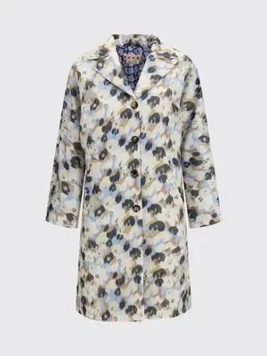 Marni Duchesse Coat With Abstract Pattern - Gnawed Blue