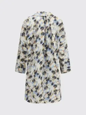 Marni Duchesse Coat With Abstract Pattern - Gnawed Blue