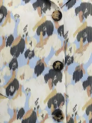 Marni Duchesse Coat With Abstract Pattern - Gnawed Blue