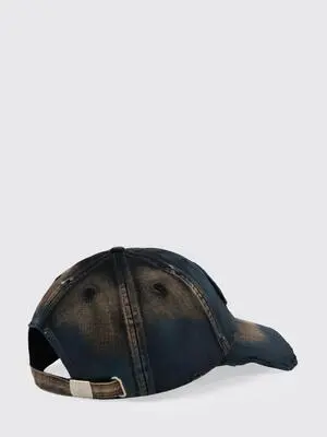 Camper Distressed Washed Sprayed Cotton Baseball Cap - Blue