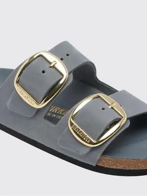 BIRKENSTOCK Arizona Big Buckle Oiled Leather Sandals - Grey