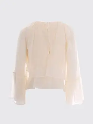 Liu Jo Muslin Blouse With Crewneck And Long Sleeves - Milk