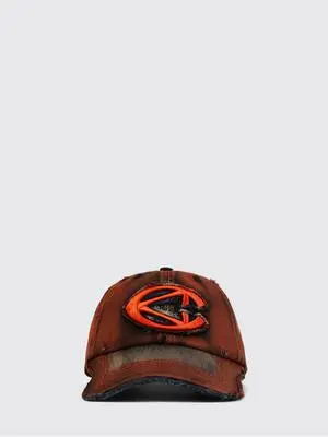 Camper Distorted Washed Sprayed Cotton Baseball Cap - Orange