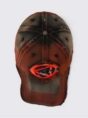 Camper Distorted Washed Sprayed Cotton Baseball Cap - Orange