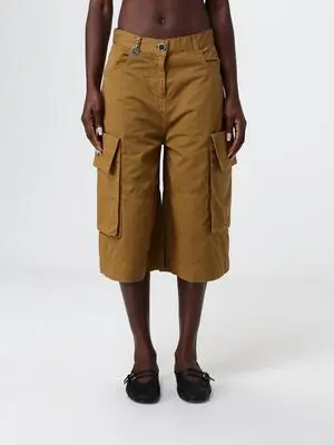 Pinko Cotton Gabardine Cargo Shorts - Brown