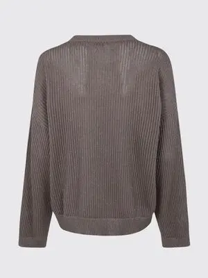 Brunello Cucinelli Cotton Blend Crew Neck Sweater - Nude