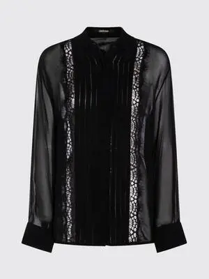 Roberto Cavalli Silk Shirt With Lace Inserts