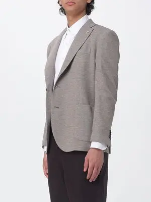 MANUEL RITZ Single-breasted Blazer With Notch Lapel - Beige